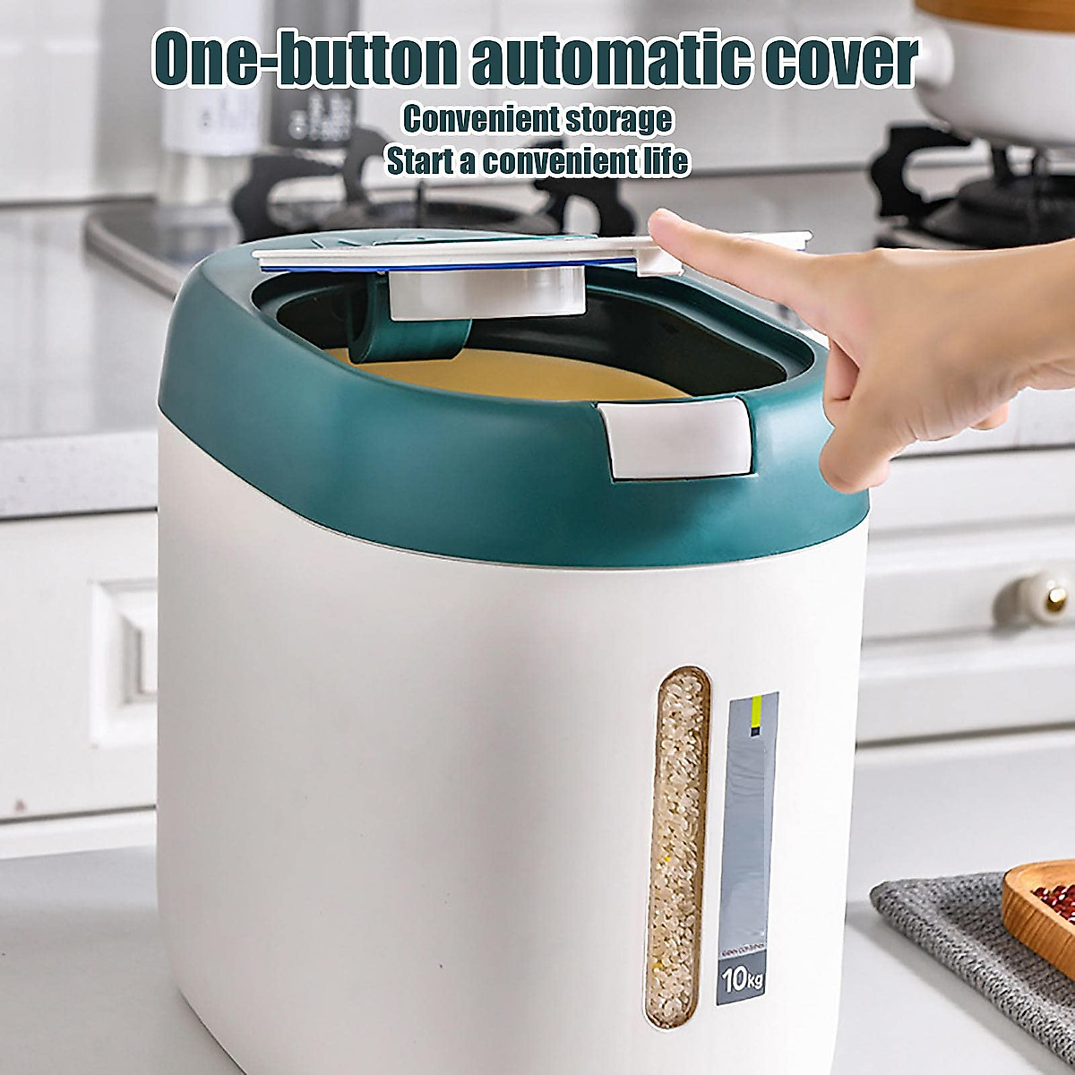 Household Thickened Rice Storage Container, Large Capacity Rice Storage Container, Rice Container, Rice Dispenser 25 pounds, Dry Food Storage containers, Suitable for Whole Grains, pet Food