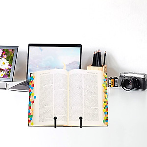 Ouskr 4 Pcs 4-1/4 Inch Plate Stands for Display, Metal Iron Picture Frame Holders Stand for Book Photo Small Easels Plaque Dish Art Tabletop Decorative Black