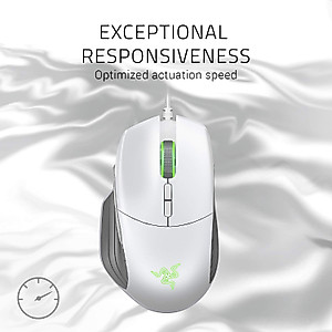 Razer Basilisk Gaming Mouse: 16,000 DPI Optical Sensor - Chroma RGB Lighting - 8 Programmable Buttons - Mechanical Switches - Customizable Scroll Resistance - Mercury White