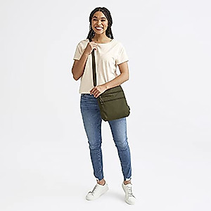 Vera Bradley Women's Cotton Triple Zip Hipster Crossbody Purse, Climbing Ivy Green, One Size