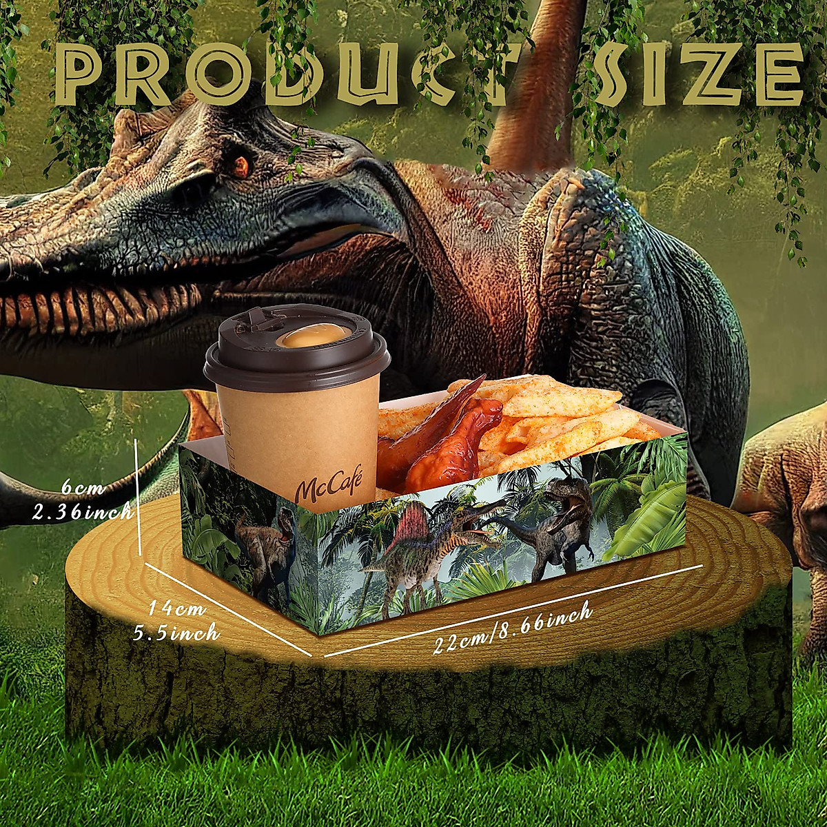50 Pcs Dinosaur Party Favors 5lb Disposable Paper Food Trays Snack Trays Dinosaur Birthday Party Decorations Dinosaur Party Food Serving Trays for Nacho Hot Dogs Popcorn