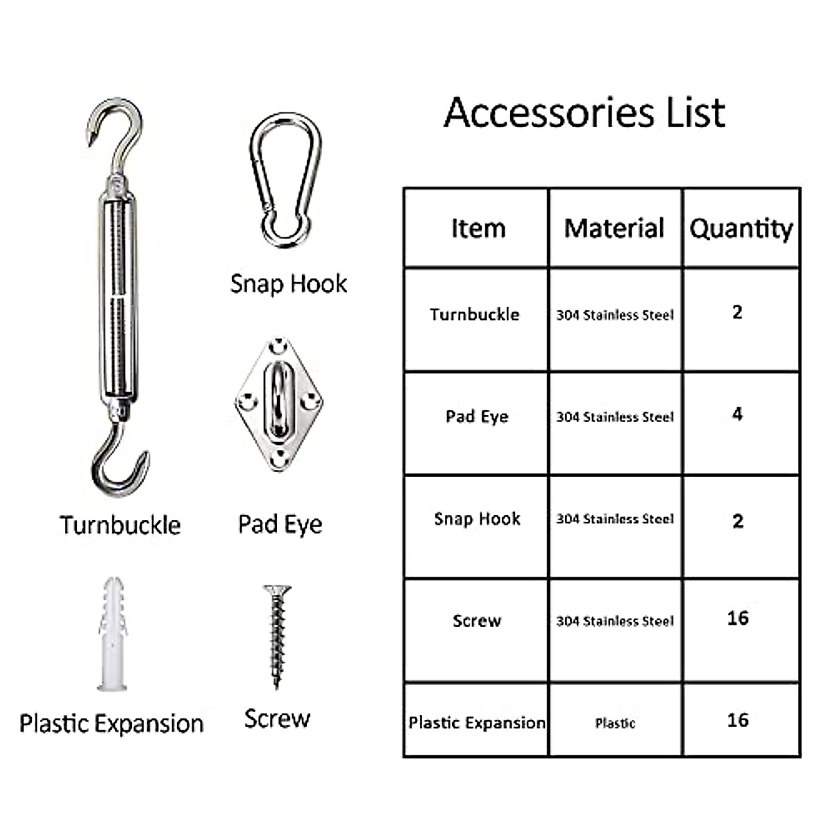 NyShine Sun Shade Sail with Hardware Kit Waterproof 6.5' x 10' Rectangle UV Block Canopy Awning Shelter for Outdoor Patio Backyard Lawn Garden Carport