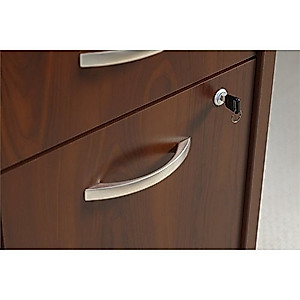 Bush Business Furniture Series C 60W x 24D Office Desk with Mobile File Cabinet in Hansen Cherry