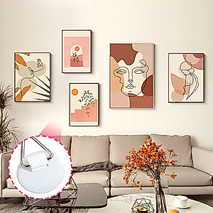 50Pcs Invisible Adhesive Plate Hanger, Vertical Plate Holders for Wall, Adhesive Plate Hanger Hooks for Plate Pictures Wall Decor (white)