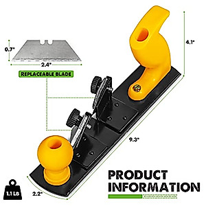 XDOVET Adjustable Hand Held Wood Planer, With Dual Blade and ABS Plastic Handle, Woodworking Edge Corner Flattening Tool for Quick Edge Planing