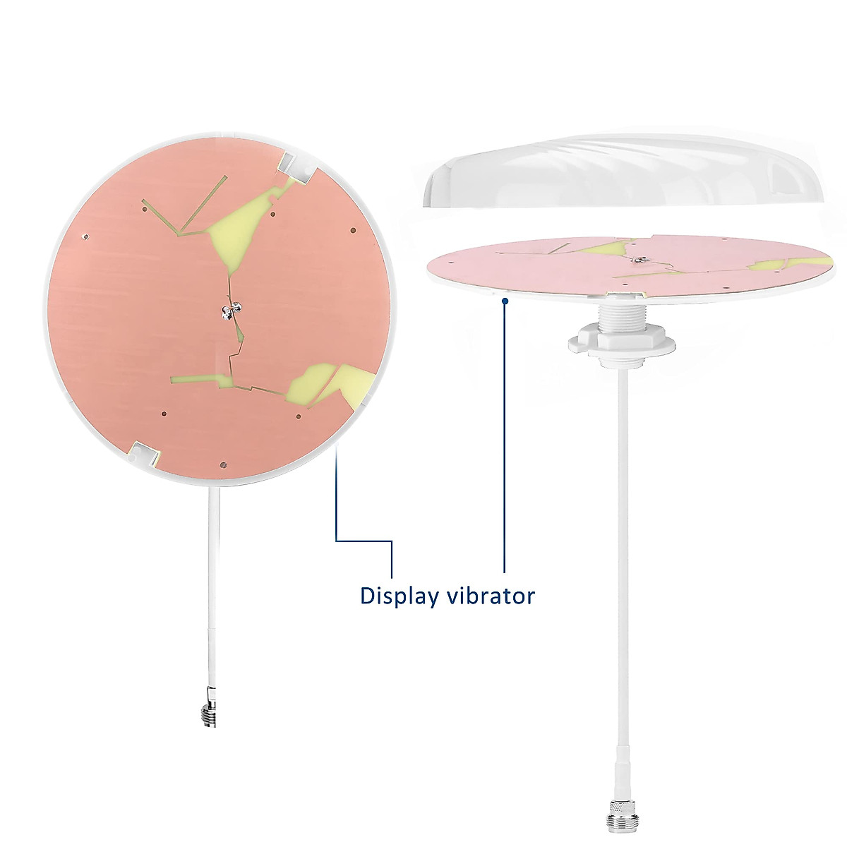 ZDTECH Ultra Thin Dome Ceiling Antenna, Omni-Directional Indoor Antenna, Wide Band Mount Dome Antenna with N-Female Connector for Cell Phone Signal Booster Router Gateway (698 to 4000 MHz)