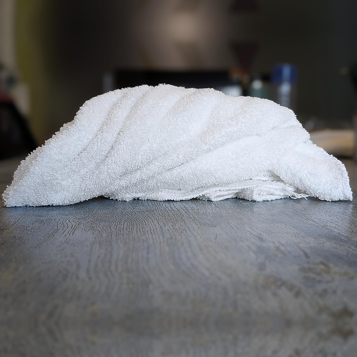 SupremePlus Recycled White Terry Cloth Rags - High Absorbent Terry Towel Cleaning Rags for Cleaning House, Industrial & Workshops, Bulk Shop Rag (10 lbs. Box)