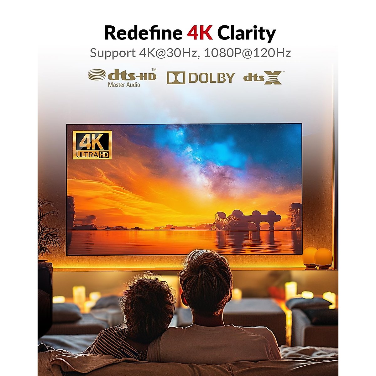 4K HDMI USB KVM Extender TCP/IP Over Single Cat5e/6/6a/7 up to 120M(390ft), 1080P@120Hz, Plug & Play, Keyboard & Mouse Over Network, Zero Latency, 3 Ports USB Hub, DIP up to 16 Sets (4KIP100-KVM)