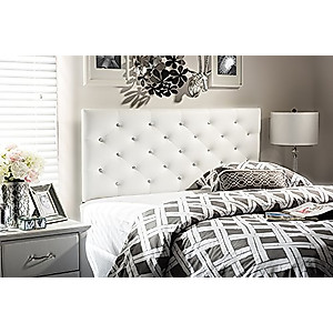 Baxton Studio Viviana Modern and Contemporary Black Faux Leather Upholstered Button-Tufted Full Size Headboard