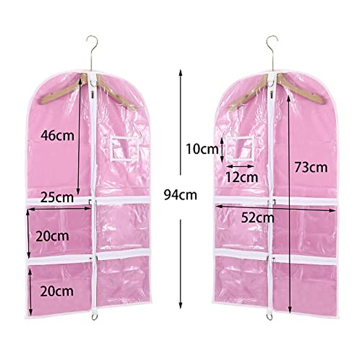 Clear Kids Dance Costume Garment Bag,1 Pack Garment Bags For Hanging Clothes,Garment Bag for Dance Competitions,Garment Bags For Travel Storage,Plastic Dance Costume Recital Storage Bag for Children Girls