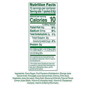 TRUE LEMON Fruit Punch Packets - Low Sugar, No Preservatives Kids Hydration Drink Mix