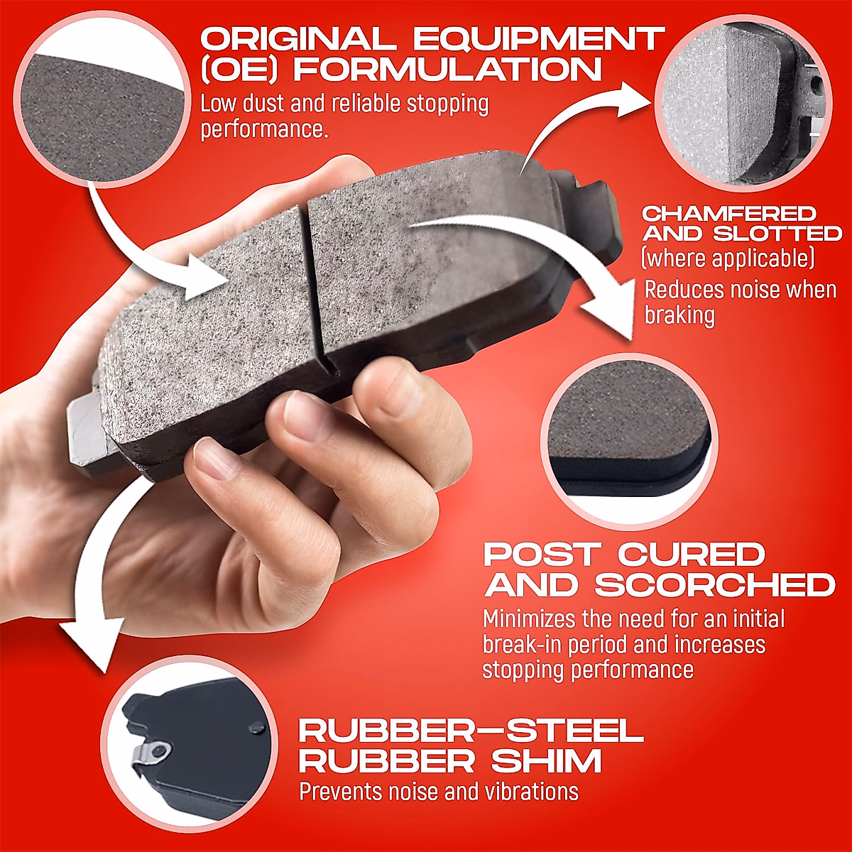 R1 Concepts Front Brakes and Rotors Kit |Front Brake Pads| Brake Rotors and Pads| Optimum OEp Brake Pads and Rotors|fits 2013-2022 INFINITI JX35, QX60; Nissan Murano, Pathfinder