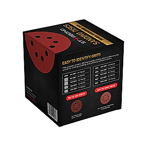 Premium Grade 5-inch 8-Hole Sanding Discs by Starbond - 60, 80, 120, 180, 220, 240, 320, 400, 600, 1000 Grits Sandpaper, for Random Orbital Sander, Perfect for Wood Sanding, fine Finish - 100 Pack