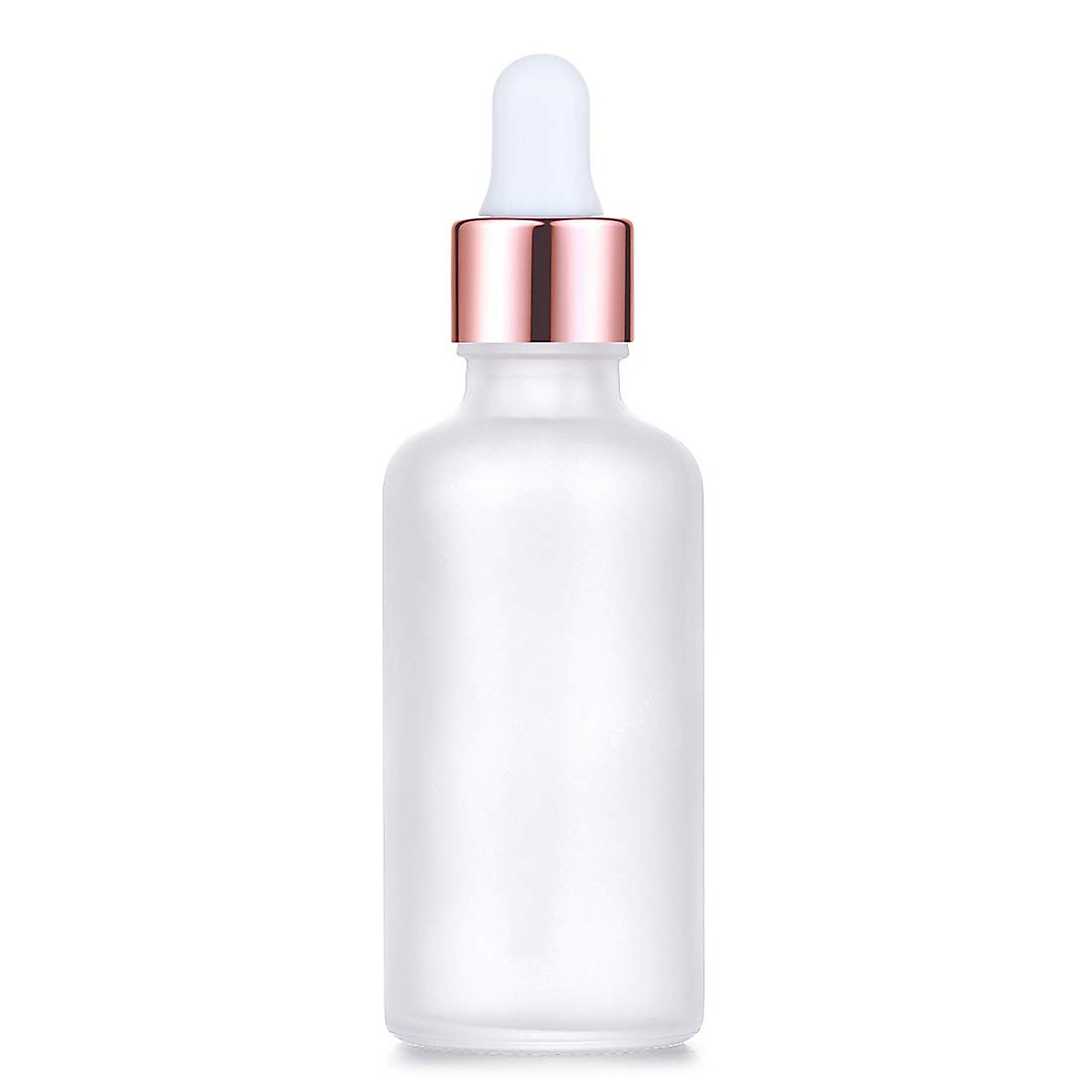 Furnido 12 Pack,1.7 Oz Frosted Glass Dropper Bottle,Empty Essential Oil Dropper Bottle Holder With Glass Eye Dropper,Rose-Golden Caps Perfume Travel Vial Container-Pipette,Stickers,Funnel included