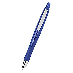 Office Depot Retractable Ballpoint Pens With Grip, Medium Point, 1.0 mm, Blue Barrel, Blue Ink, Pack Of 6