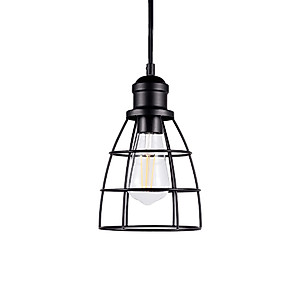LIT-PaTH Plug in Pendant Lighting, Hanging Light Kits with ON/Off Switch, 15 Feet Cord, Bulbs Not Included, Black, 2-Pack