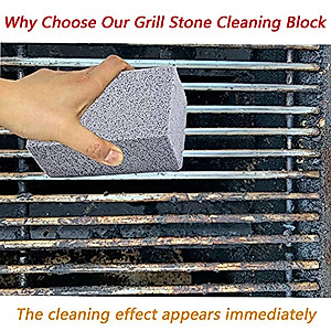 Encoli Grill Cleaning Brick Block, Pumice Stone for Removing BBQ Grills, Racks, Flat Top Cookers, Pool, Toilet Cleaner (Grey 4 Pack)