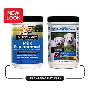 Nutri-Vet Milk Replacement For Puppies - Healthy Gut Support with Probiotics - Essential Nutrients - Veterinarian Formulated - 12 Ounces