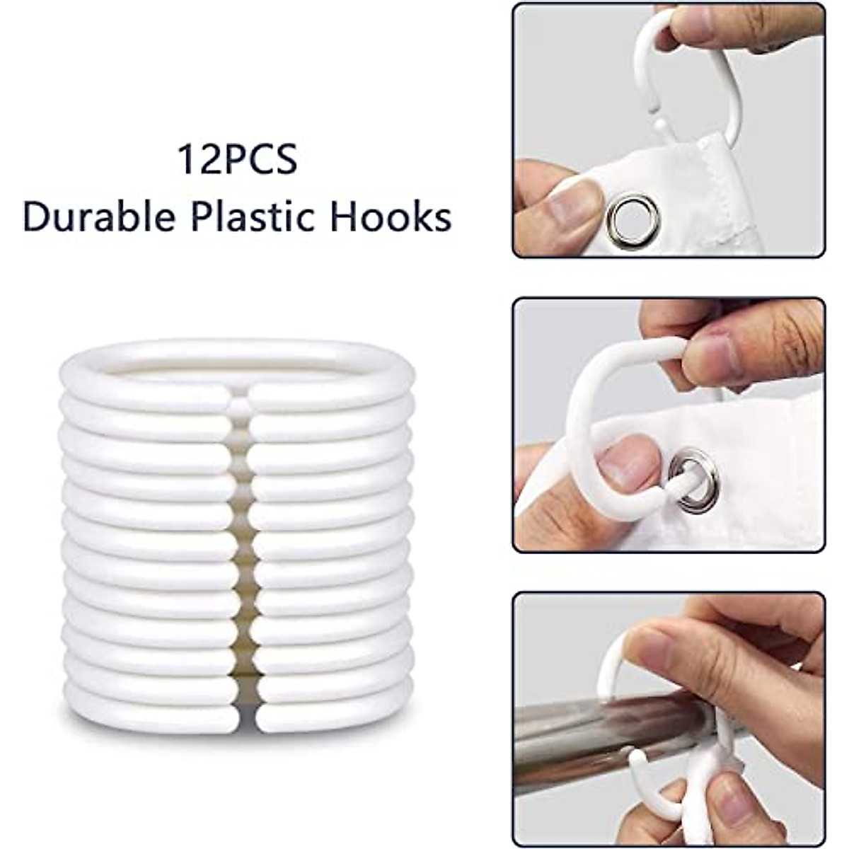 JONSEQIN 4 Piece Fairytale Forest Shower Curtain Sets with Rugs, Toilet Lid Cover and Bath Mat, Mushroom Bathroom Sets with Shower Curtain and Rugs and 12 Hooks Accessories