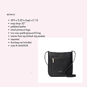 Kate Spade New York Womens Leila Leather Pebbled Crossbody Handbag Black O/S