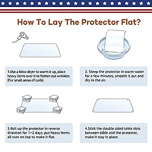 RostiKong 24 x 48 Inch Clear Plastic Transparent Tablecloth Protector Waterproof Office Desk Blotter Pad Vinyl Dining Room Table Protector for Wood Furniture Kitchen Coffee Garden Vanity End Table Mat