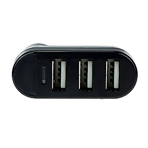 Lysee Data Cables - 3 Ports Hub USB 2.0 Mini Rotate Splitter Adapter for PC Notebook Laptop BK - (Color: Black)