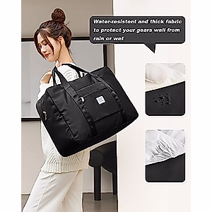 For Spirit Airlines Personal Item Bag 18x14x8 Travel Duffel Bags Tote Carry on Luggage Underseat Luggage Large Foldable Weekender Overnight Bag for Women Men with Trolley Sleeve Black