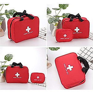 MTGHYARE Red First Aid Kit Bag Empty, Empty Travel First Aid Bag Storage Compact Survival Medicine Bag for Home Office Car Businesses Camping Kitchen Sport Outdoors