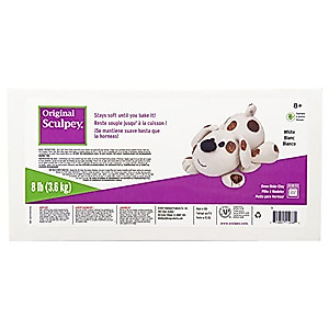 Fun Express Original Sculpey White, Non Toxic, Polymer clay, Oven Bake Clay, 8 pounds great for modeling, sculpting, holiday, DIY and school projects. Great for all skill levels.