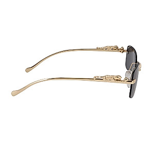 FLAWLESS EYEWEAR Rimless Oversized Sunglasses for Women Men Rectangular Frameless Fashion Shades (Black)