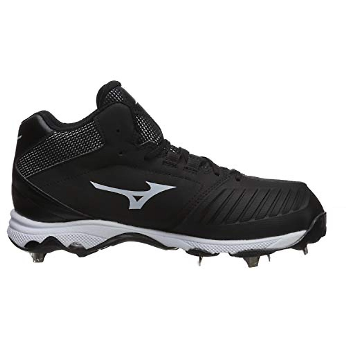 Mizuno 9-Spike Advanced Sweep 4 Mid Womens Metal Softball Cleat Black-White 11