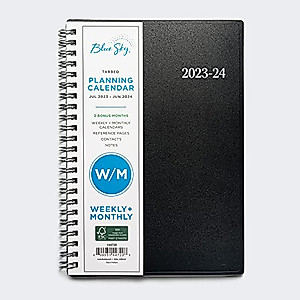 Blue Sky 2023-2024 Academic Year Weekly and Monthly Planner, 5" x 8", Flexible Cover, Wirebound, Enterprise (144720)