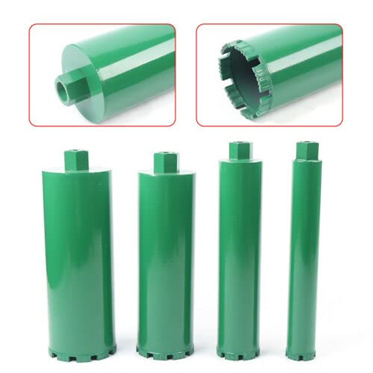BJTDLLX 4PCS Drill Bit Set, M22 Drill Bit Combo Wet Diamond Core Drill Bit Hole Saw 2'' /3'' /4''/ 5'' Fit Concrete/Granite/Marble (Green Series)