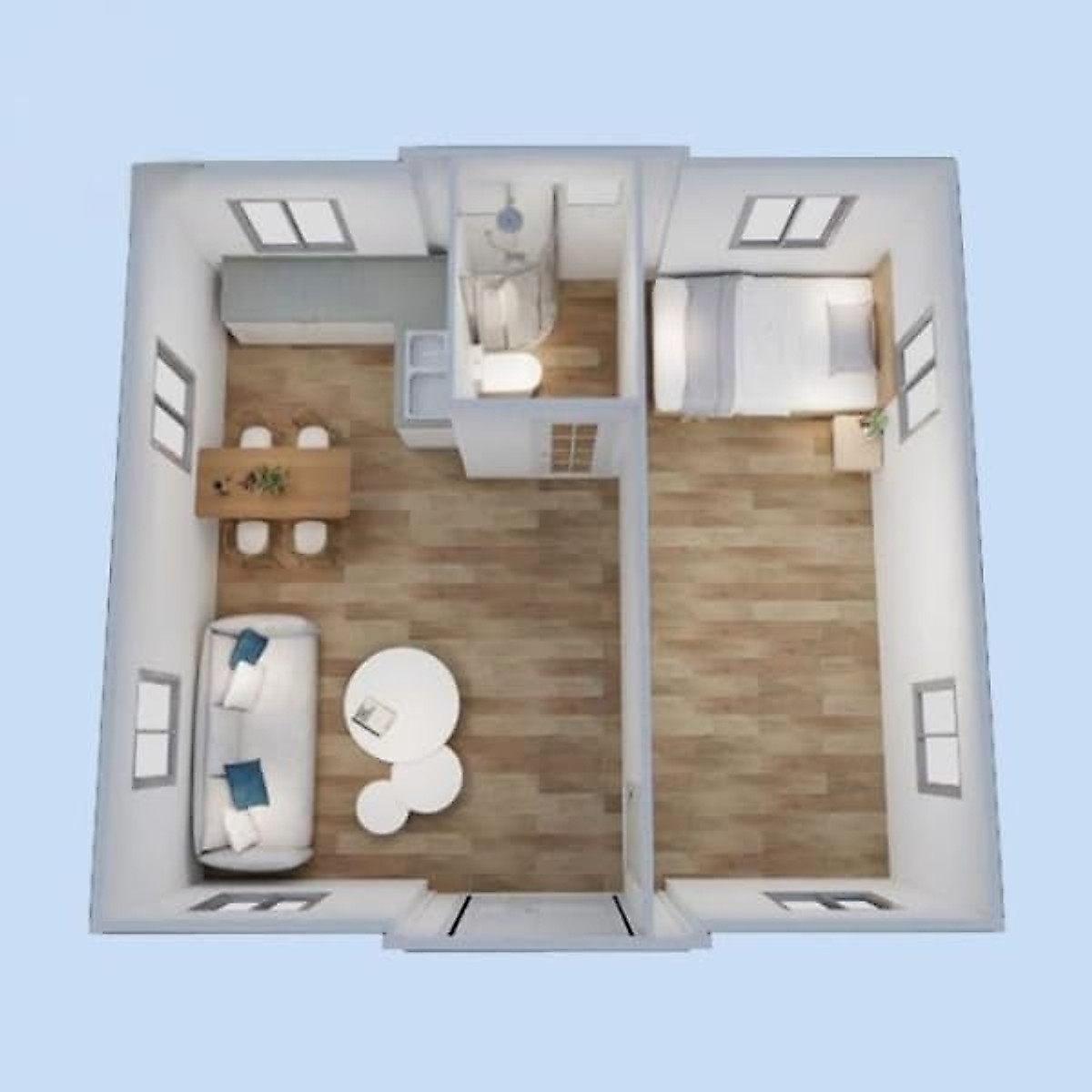 GUOWEI Housing 20FT Expandable Container House Australian Standards1 & 2 Bedroom Luxury Prefab Modular Homes 20ft Expandable Container House (One Bedroom)