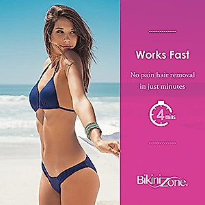 Bikini Zone Crème Hair Remover – Instant Hair Removal in Minutes – Good for Sensitive Skin & Delicate Areas – Lasts Longer than Shaving – Pain Free with Aloe, Chamomile & Green Tea (2 oz) (2)