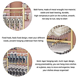 LXBAMKEA Coat Rack Stand, Underwear Display Stands, Freestanding Clothing Store Boutiques Retail Lingerie Garment Rack, Commercial Shelves for Socks Bra Panties Scarves Storage