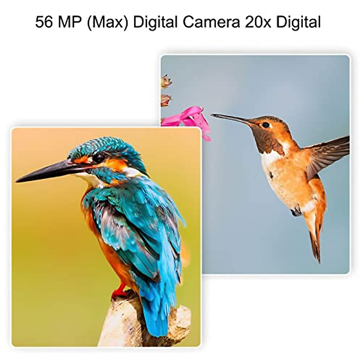 4K Digital Camera, 20X Digital Zoom 2.7-Inch Digital Stabilizer Camera Built-in Flash and Facial Recognition