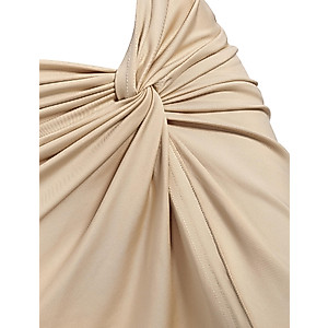 ZAFUL Women’s 2 Pieces Skirt with Crop Tank, High-Slit Twist Skirt Set Bodycon Dress for Party Club Nightout Cocktail (aa-Deep Coffee, Medium)