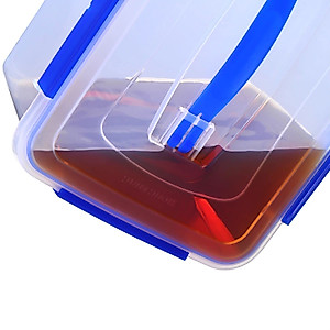 YORY large food storage containers with lid for cookies macarons bread cake flour sugar rice leftovers - freezer safe -extra big- box tub(1.5L/6cups-4pack)