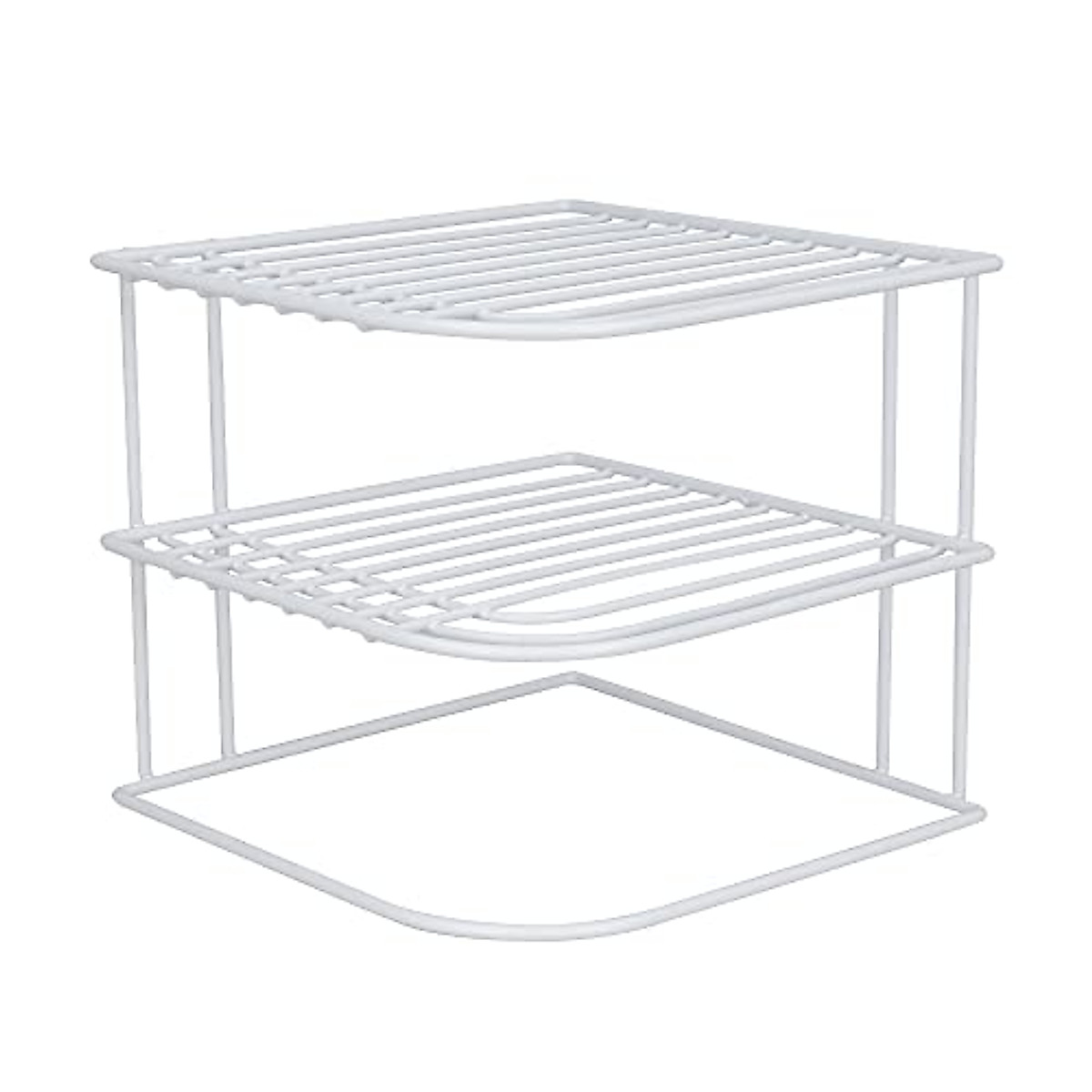 Home Basics 3-Tier Kitchen Corner Counter Shelf and Cabinet Organizer Heavy Duty Wire Shelf in White