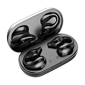 Ear-Clip Bone Conduction Headphones Bluetooth 5.3, Painless Wireless Open Ear Clip on Headphone,Waterproof Mini Sport Running Earring Earphone, Noise Cancelling/HiFi Quality/Long Battery Life
