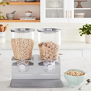 Zevro Commercial Plus Dry Food Dispenser, Dual Control, Stainless Steel, Silver/Chrome