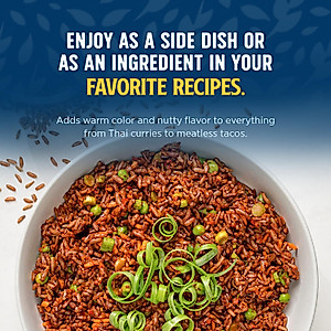 Lundberg Organic Red Jasmine Rice, Long Grain Red Rice - Non-Sticky, Fluffy Aromatic Rice, Organically Grown in California, Pantry Staples, 16 Oz