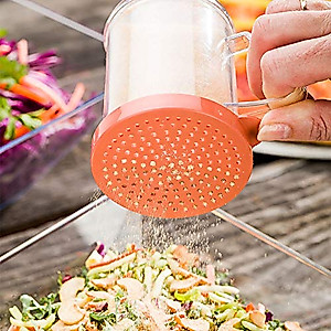 10 oz Clear Plastic Dredge Spice Shaker - Restaurant Style - Polycarbonate - Rose Medium Lid - Seasoning, Sugar, Spice Shaker - 1ct Box - RW Base - Restaurantware