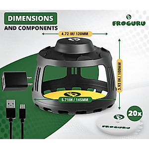 FROGURU Flea Trap with 20 Sticky Refill Discs - Easy to Use Indoor Flea Catcher Treatment with 4 LED Light Modes - Traps Insects Inside Your Home Like Fleas, Flies, Mosquitoes, Gnats, Moths, etc.