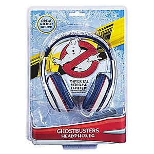 eKids Ghostbusters Kids Headphones, Adjustable Headband, Stereo Sound, 3.5Mm Jack, Wired Headphones for Kids, Tangle-Free, Volume Control, for Fans of Ghostbusters Merchandise