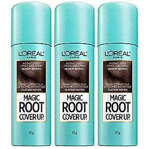 L'Oreal Paris Root Cover Up Hair Color Touch Up Spray, Medium Brown, 3 Ounce (Pack of 3)