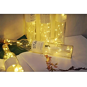 12 Pack 20 LED Wine Bottle Cork Lights, Fairy Mini String Lights Copper Wire, Battery Operated Starry Lights for DIY, Christmas, Halloween, Wedding, Party, Indoor&Outdoor (12 Pack, Warm White)