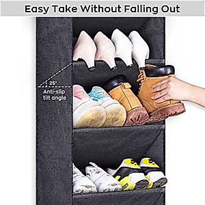 SLEEPING LAMB Long 2-Tier Stackable Wide Shoe Rack for Closet and Black Shoe Organizer Over The Door for Samll Space Storage