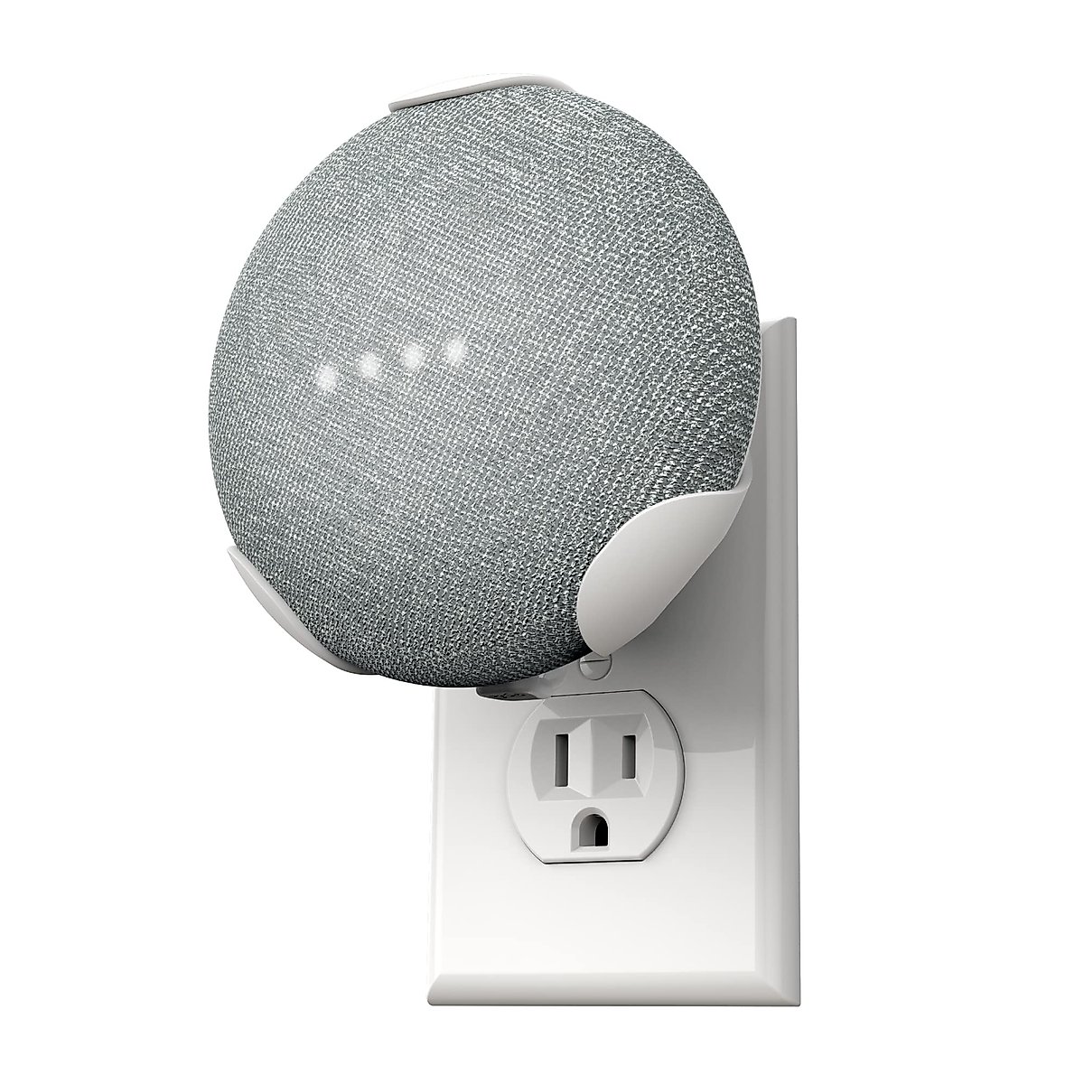 PowerClip Outlet Mount for Google Nest Mini (Chalk), Speaker Wall Hub for 2nd Generation Google Nest Smart Home Devices, Space Saving, Uses One Outlet Only, Great for Mounting Google Mini Speaker